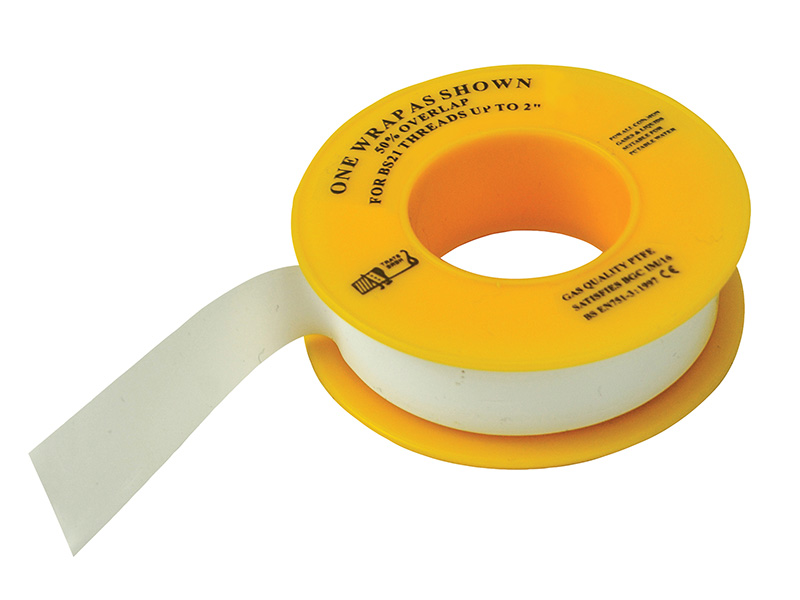 P.T.F.E Gas Tape 12mm x 5m White (Pack 10) | ToolStop.ie - Ireland's ...