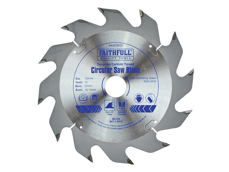 TCT Circular Saw Blade 150 x 20mm x 12T POS | ToolStop.ie - Ireland's ...